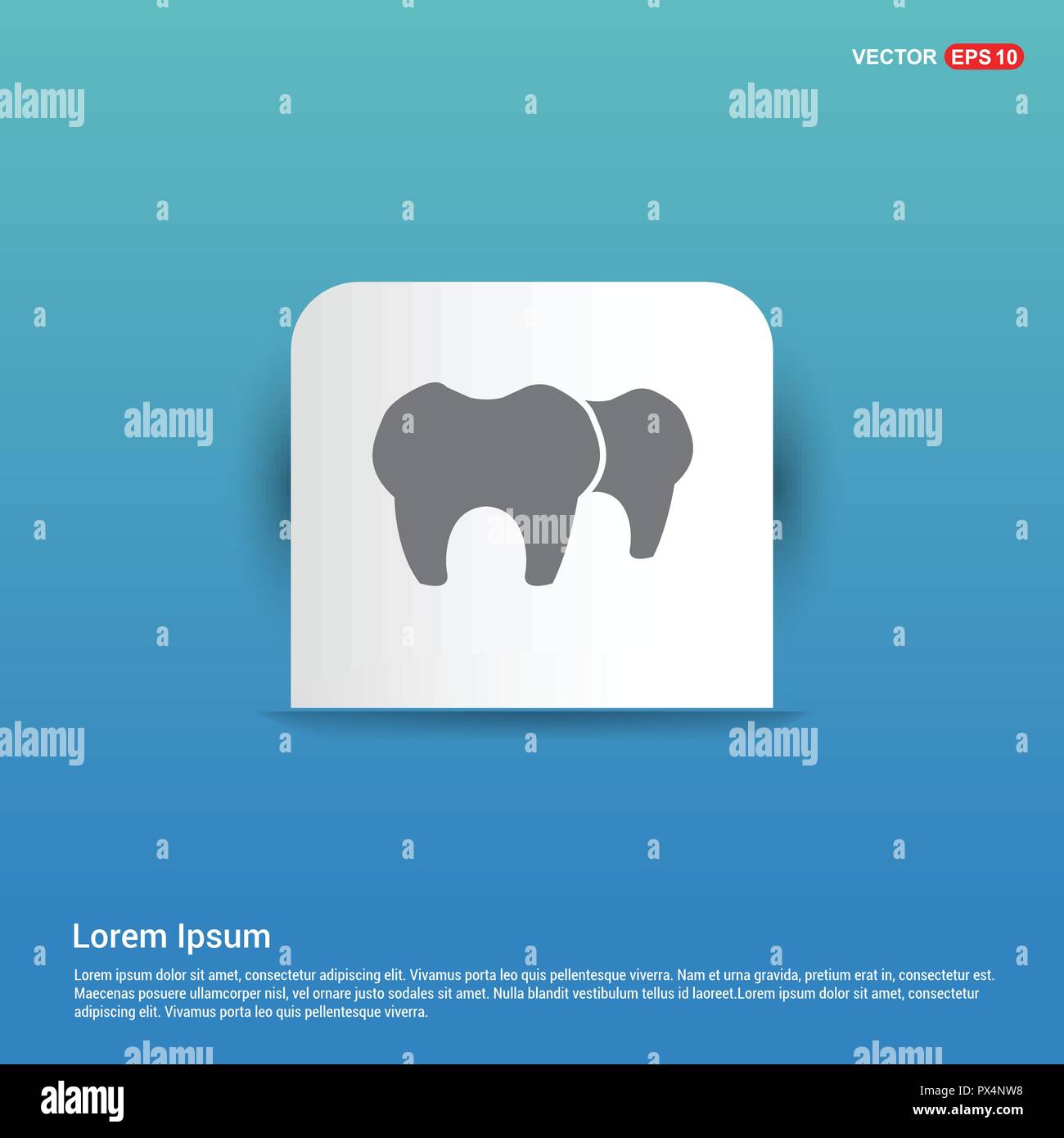 Vector Tooth Icon - Blue Sticker button Stock Vector Image & Art - Alamy