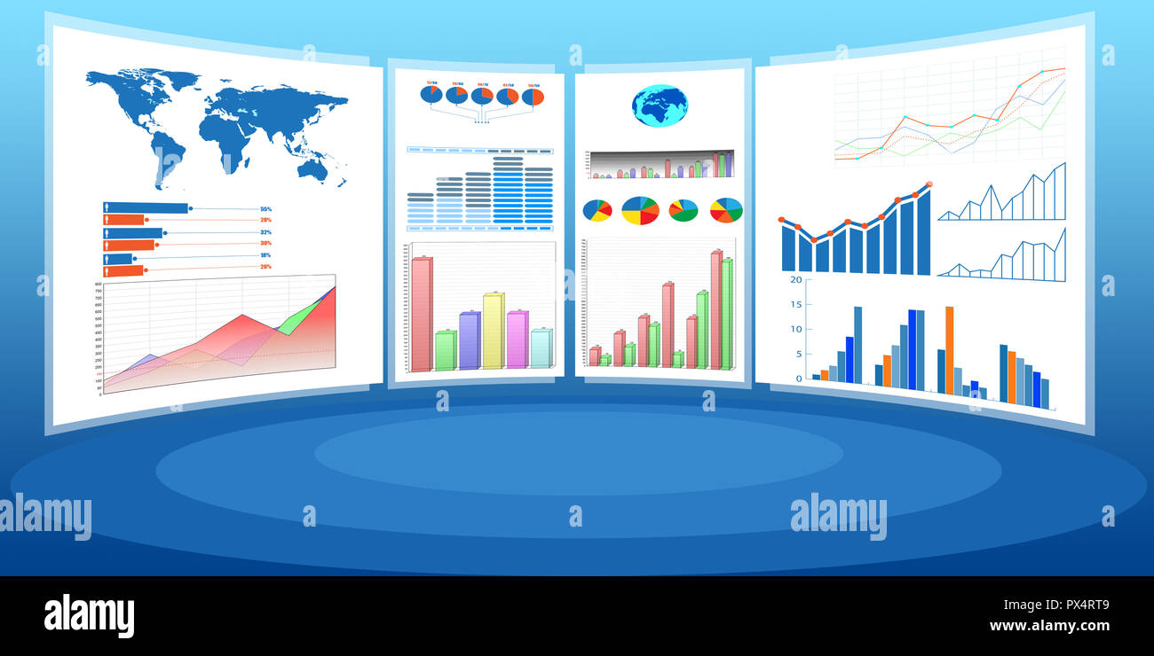 Concept of business charts and finance visualisation Stock Photo - Alamy