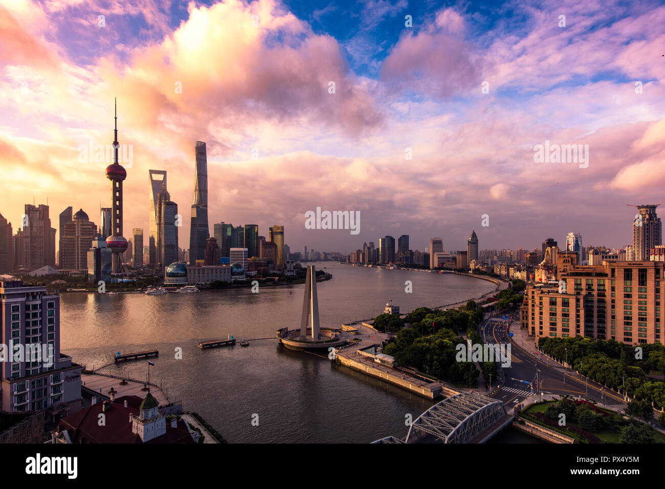 Aerial view of Shanghai China skyline Stock Photo - Alamy