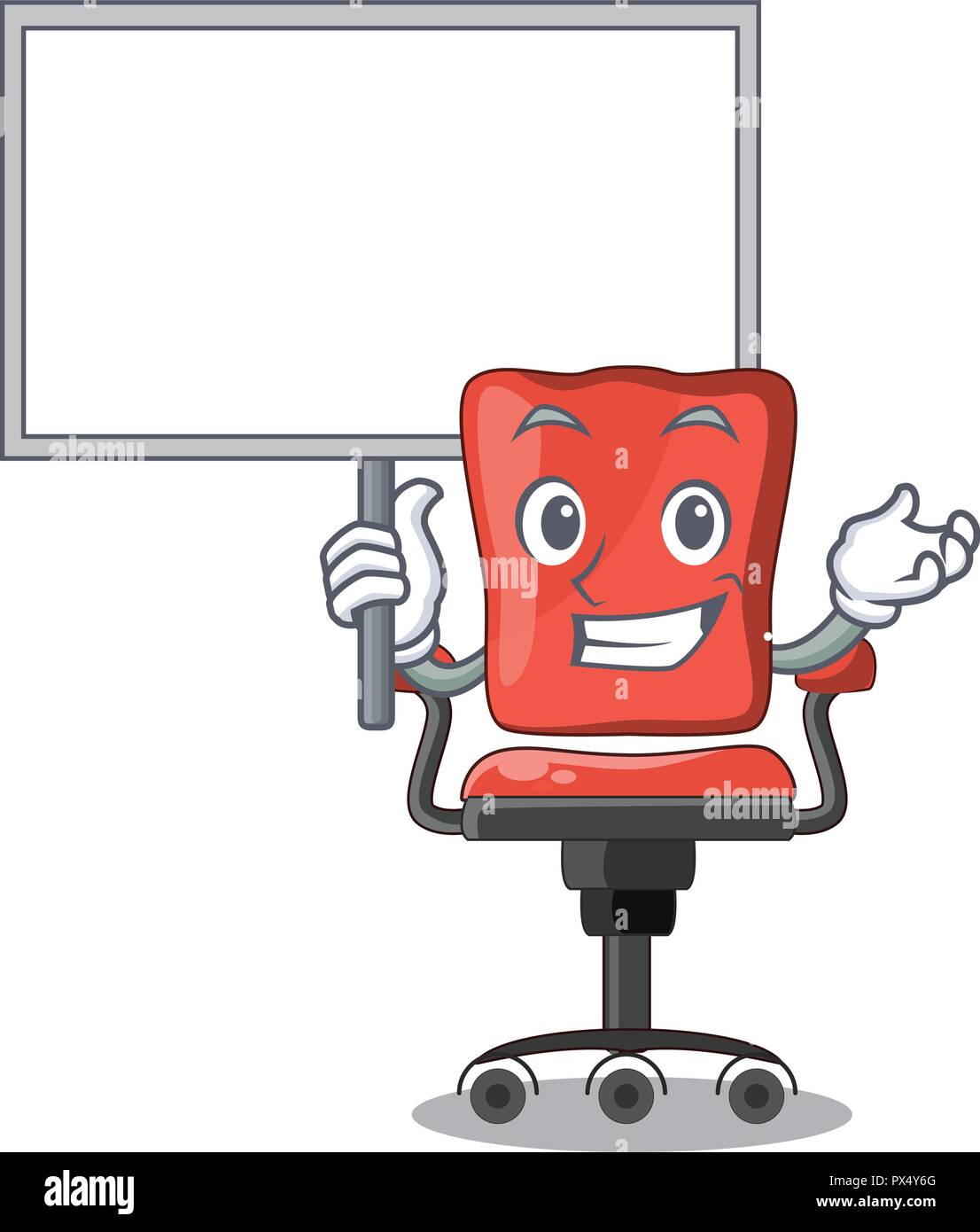 Bring board character office desk chair in indoor Stock Vector Image ...