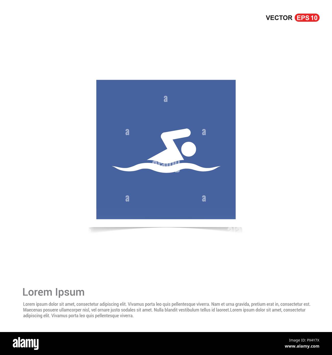Swimming Icon - Blue photo Frame Stock Vector Image & Art - Alamy