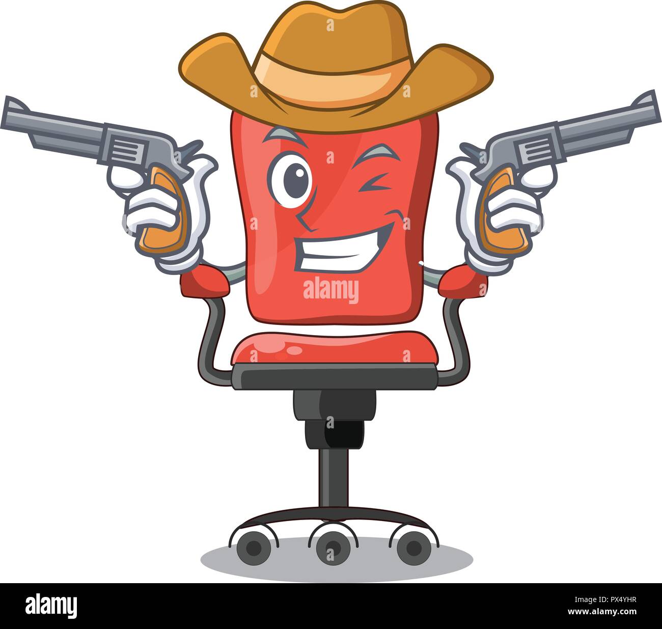 Cowboy character office desk chair in indoor Stock Vector Image & Art ...