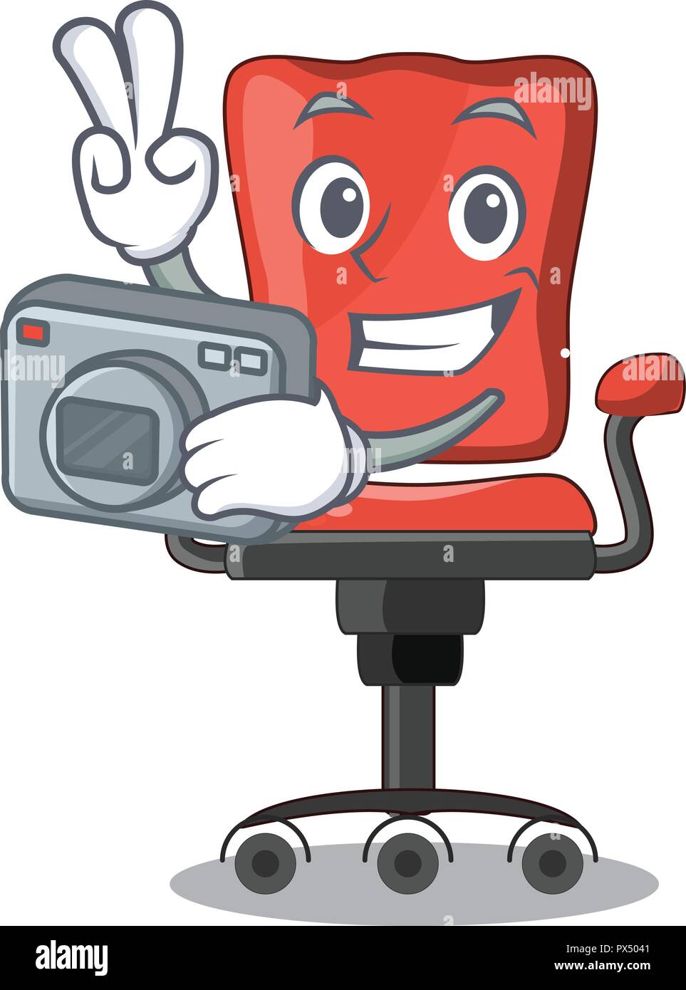 Photographer cartoon desk chair in modern living room Stock Vector ...