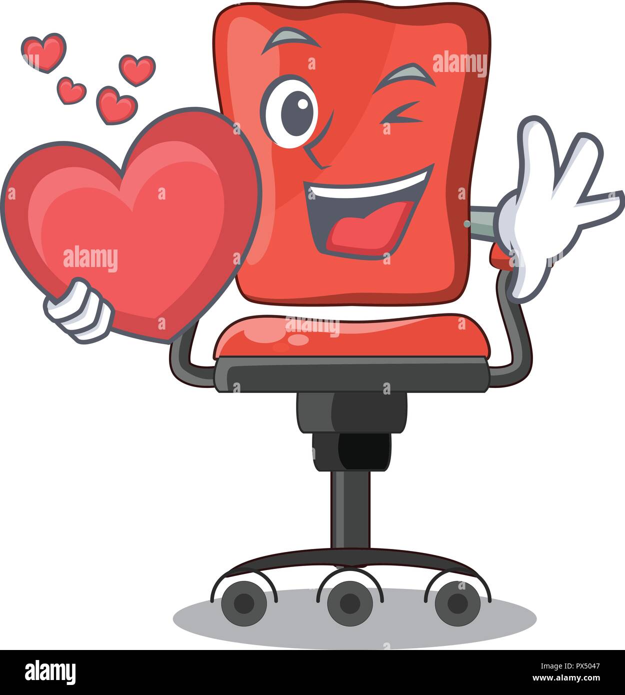 With heart cartoon desk chair in modern living room Stock Vector Image ...