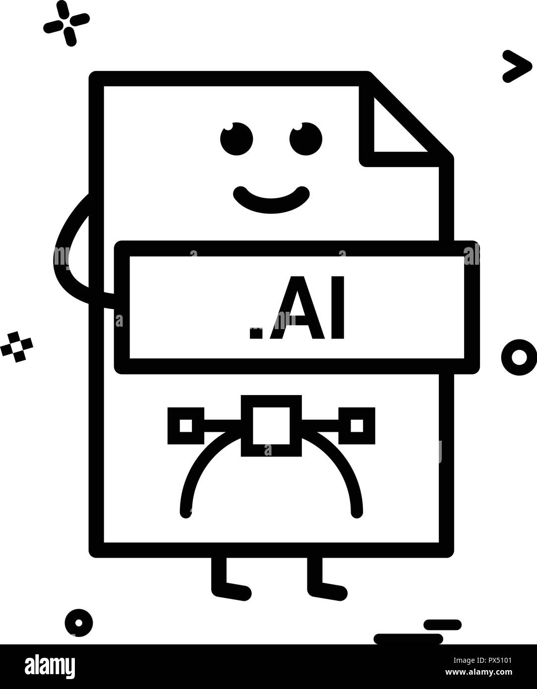 Computer Ai File Format Type Icon Vector Design Stock Vector Image