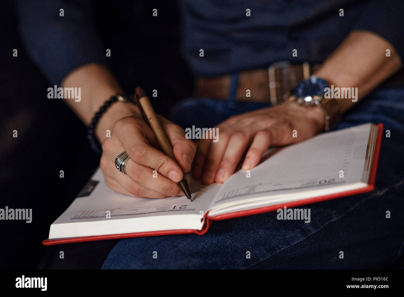 Hand writing in notebook isolated hi-res stock photography and images ...