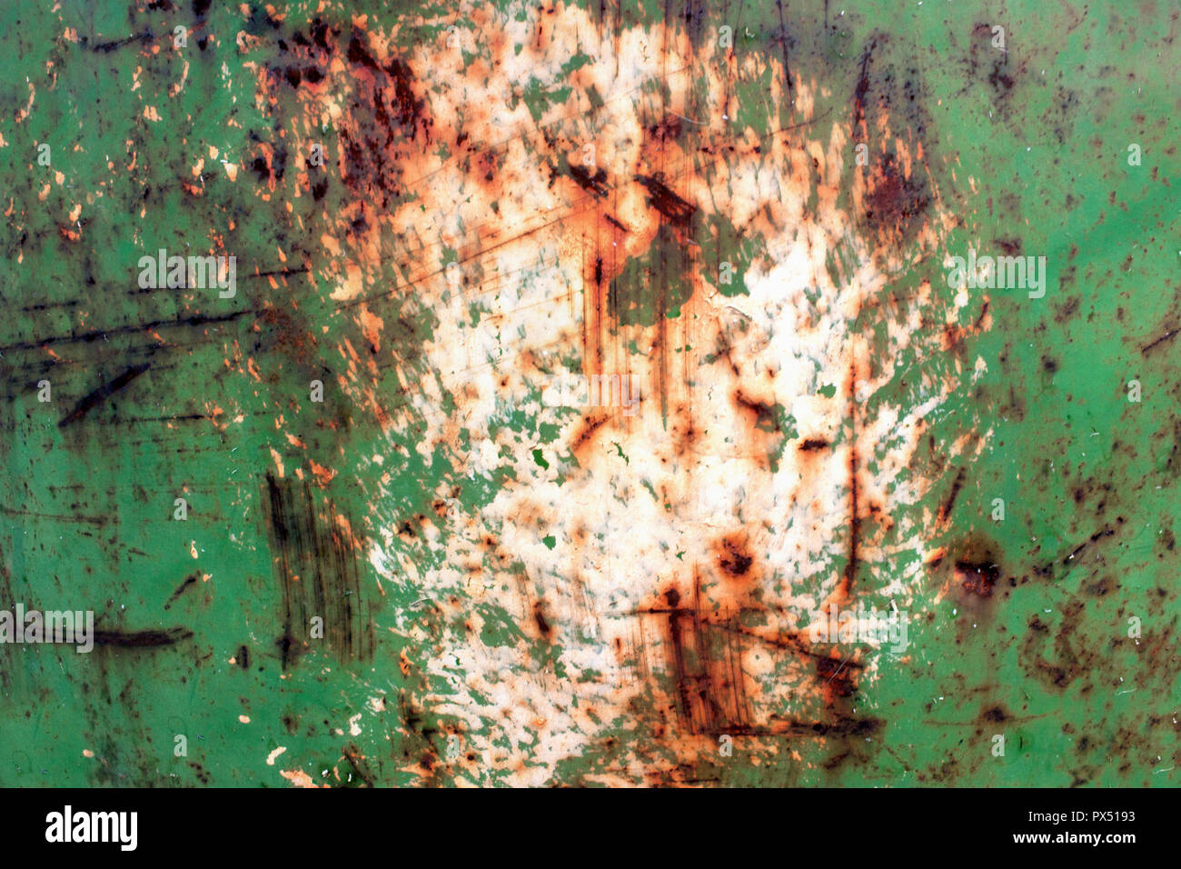 Rusty painted metal texture, old iron surface with shabby cracked paint ...