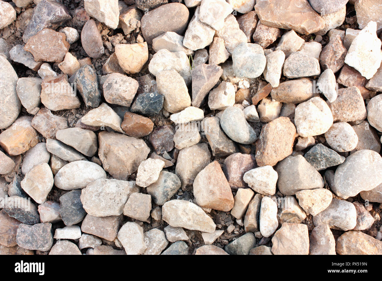 Stone texture, white light rock surface, pebble pattern, small gravel ...