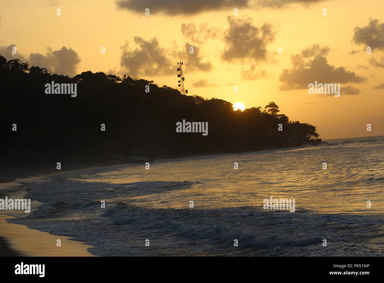 Turtle nesting beach site Grand Riviera, Trinidad and Tobago Stock ...
