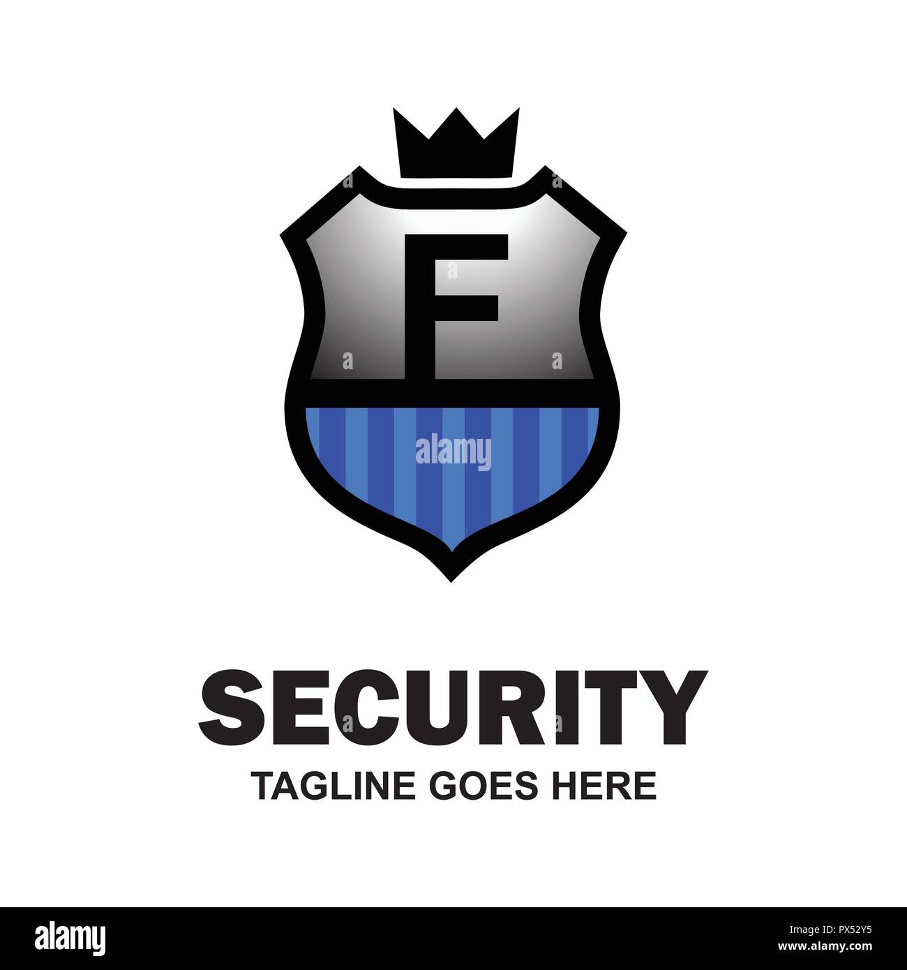 Alphabetical security logo design with creative typography vector Stock ...