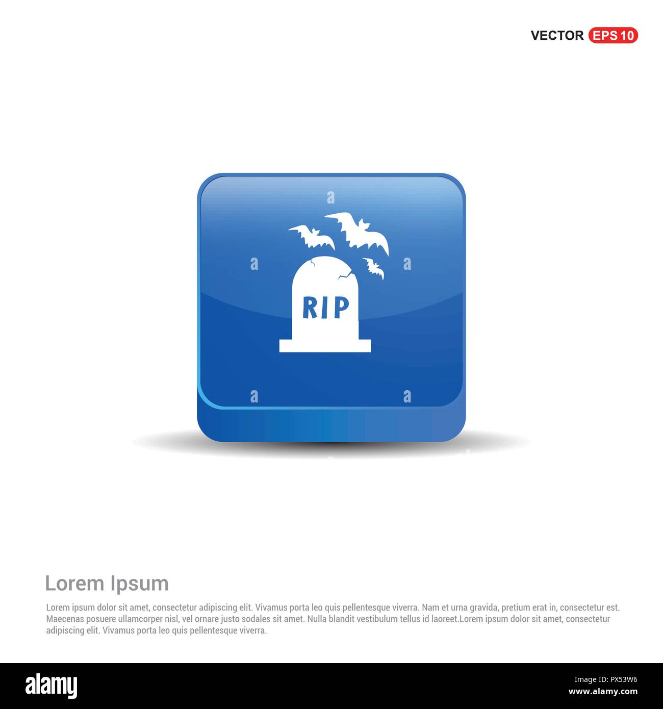 Halloween Grave icon - 3d Blue Button Stock Vector Image & Art - Alamy