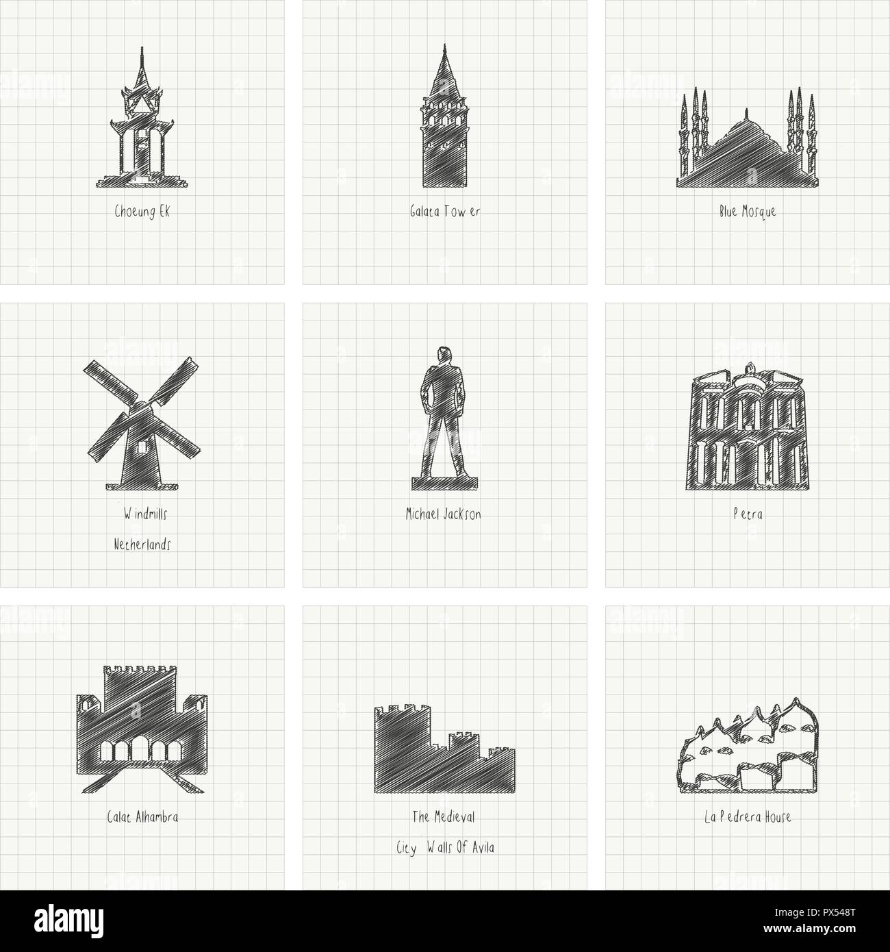 World famous landmarks design vector Stock Vector Image & Art - Alamy