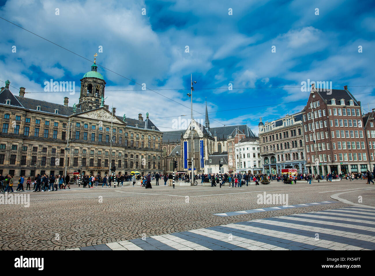 Dam Square and the Royal Palace at the Old Central district of ...