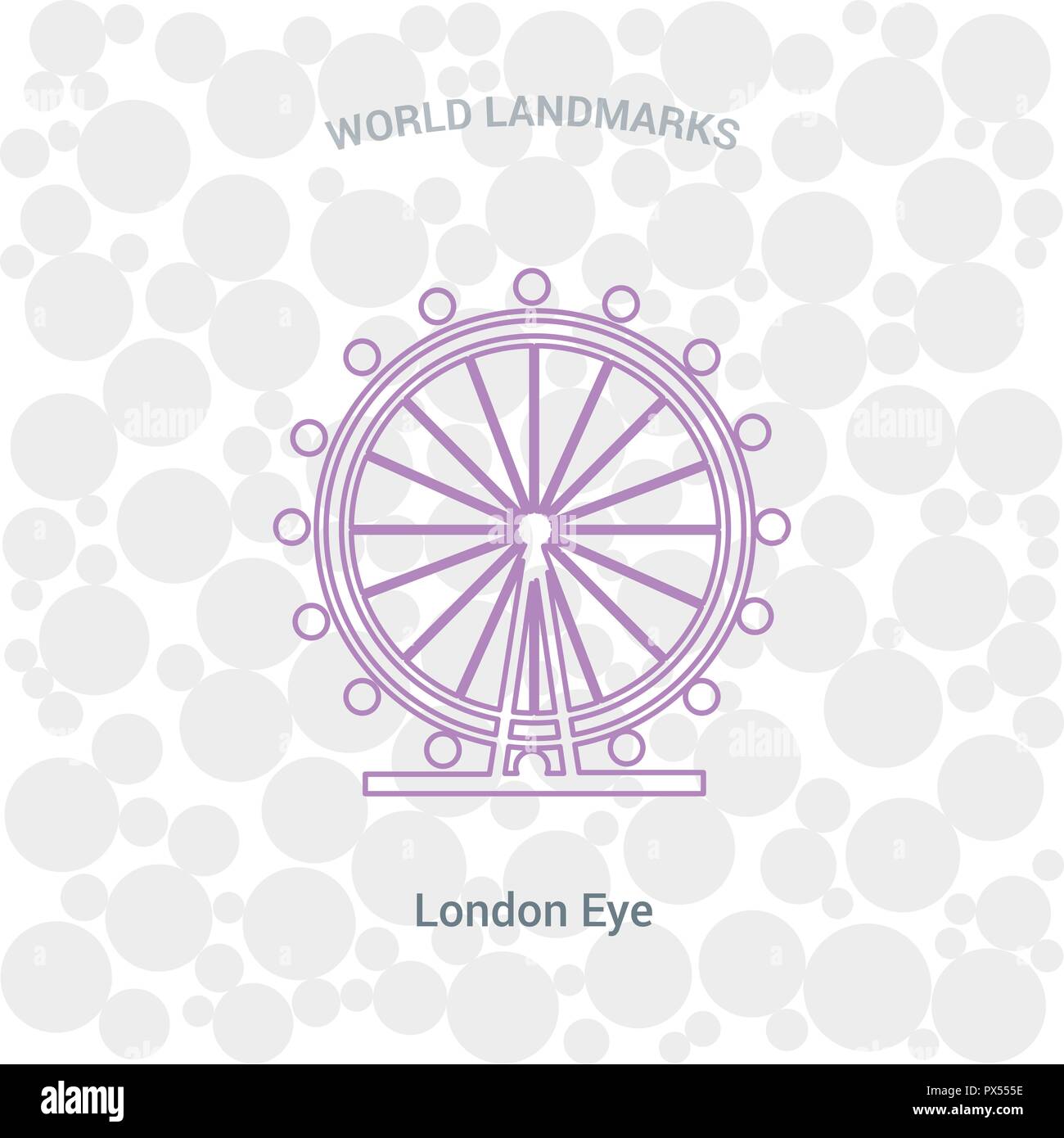 World Famous landmarks design with creative background vector Stock ...