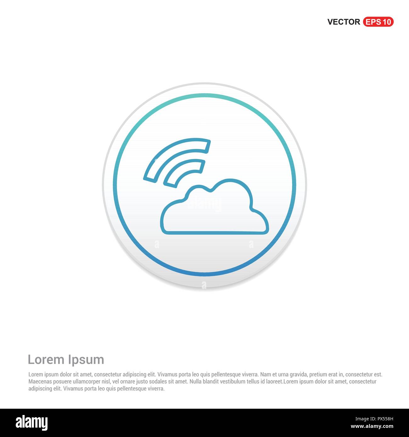 Cloud Signal Icon - white circle button Stock Vector Image & Art - Alamy