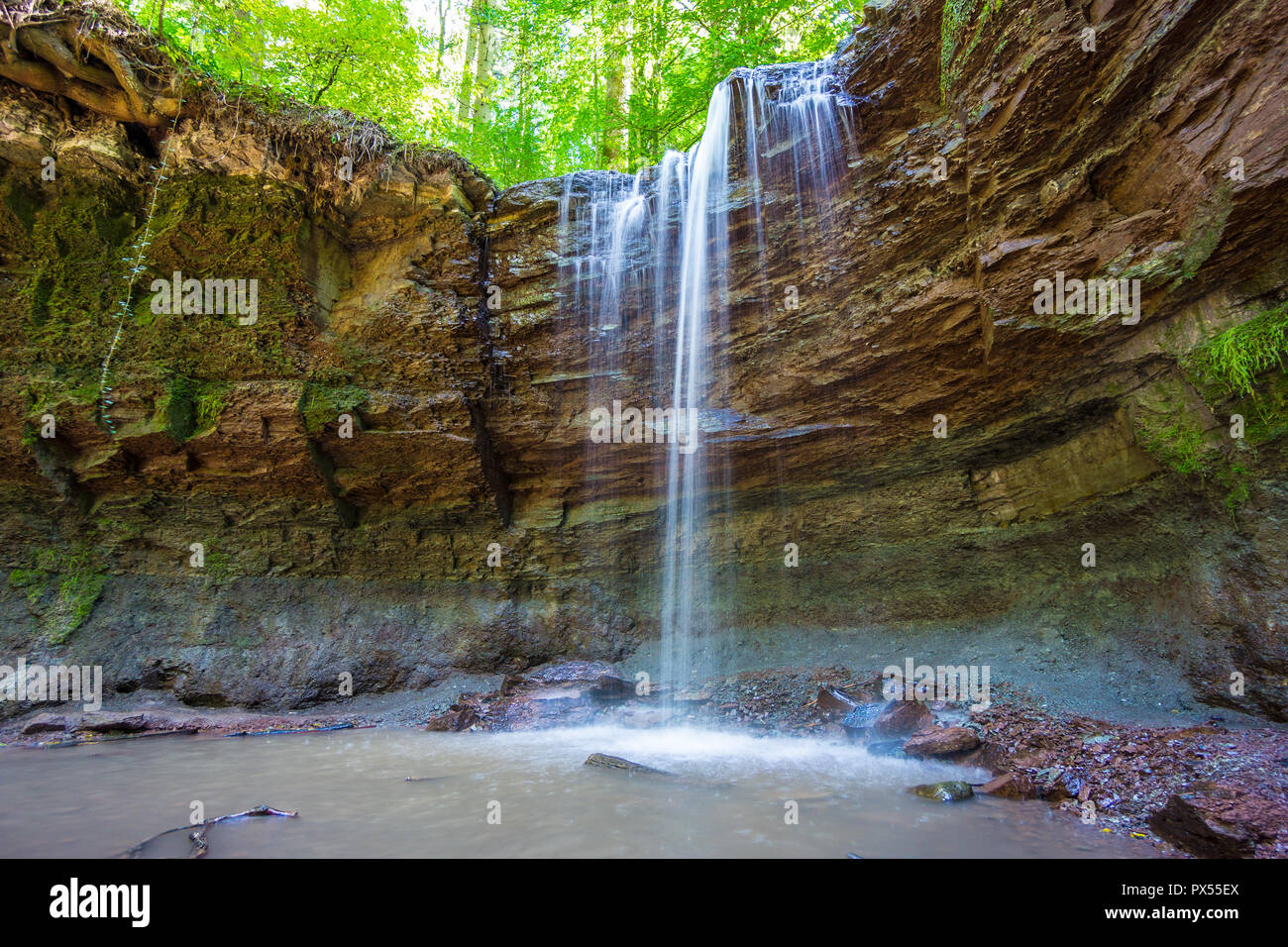 Germany, Mystic waterfall in german forest Stock Photo - Alamy