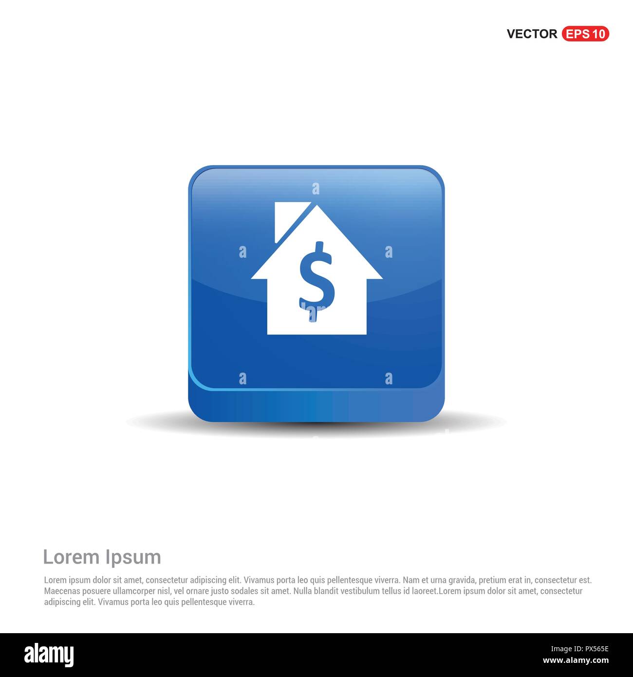 Home Icon - 3d Blue Button Stock Vector Image & Art - Alamy