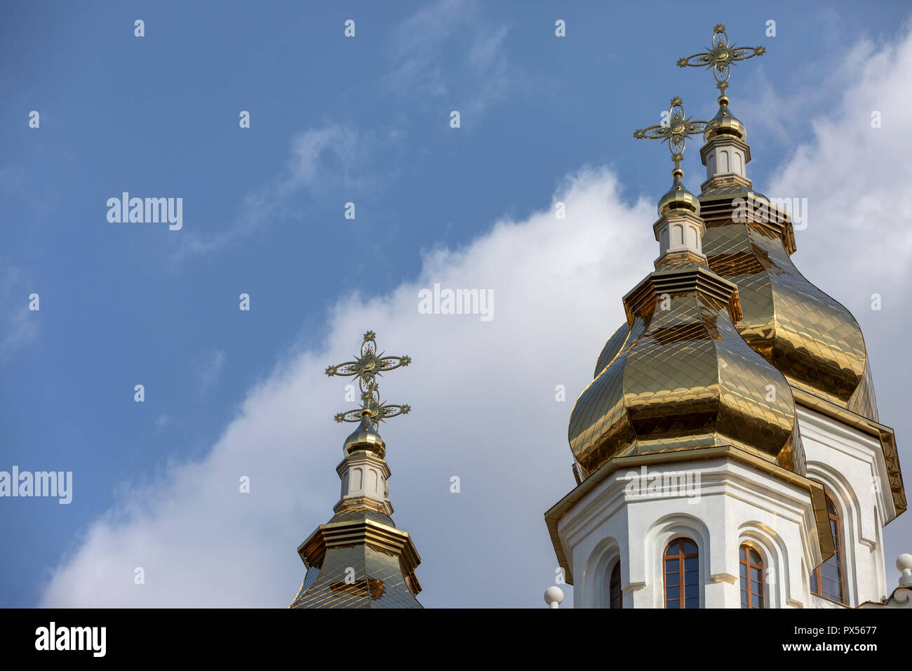 Part of a church with gold plated domes Stock Photo - Alamy