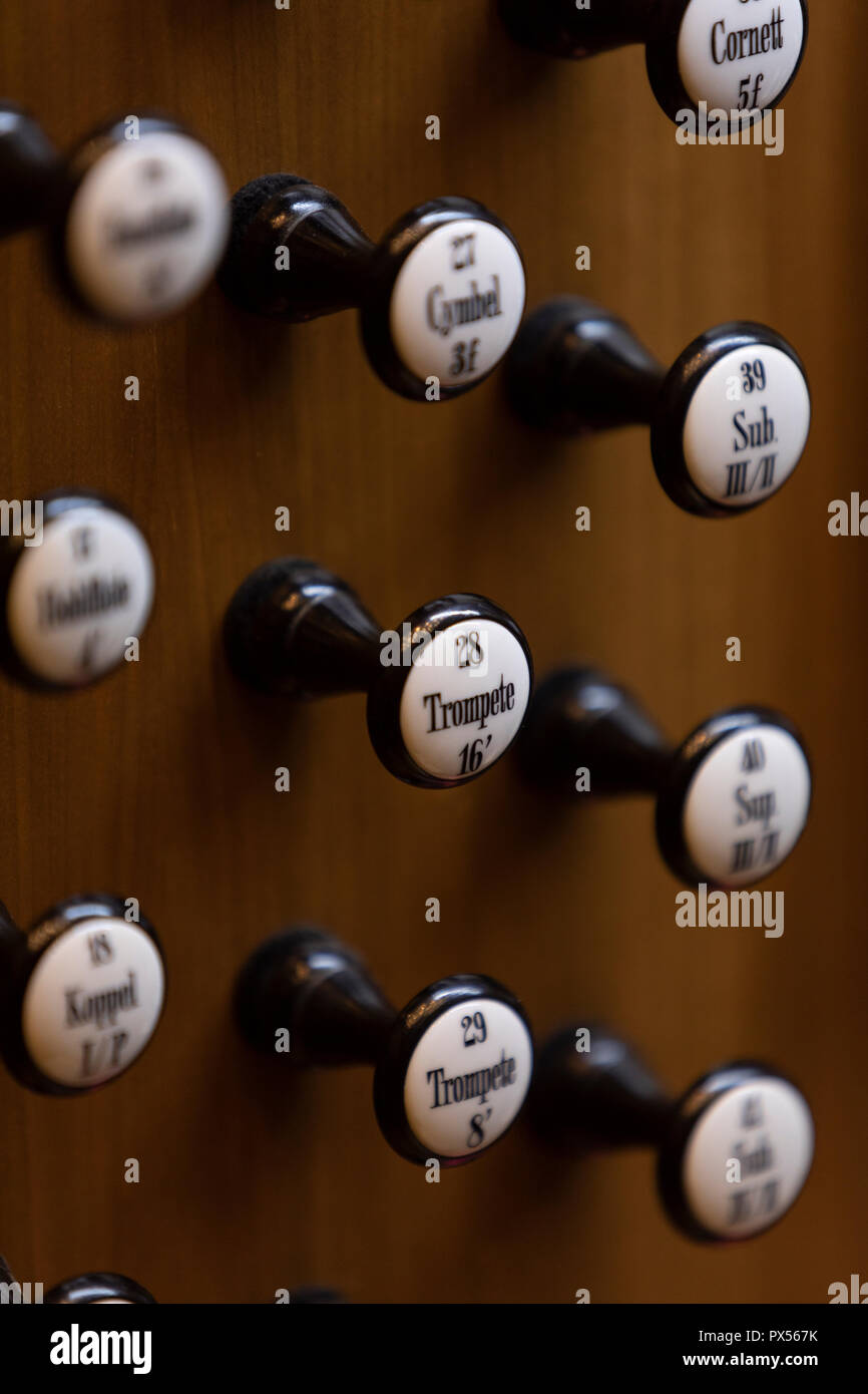 Multiple stops of an organ Stock Photo - Alamy