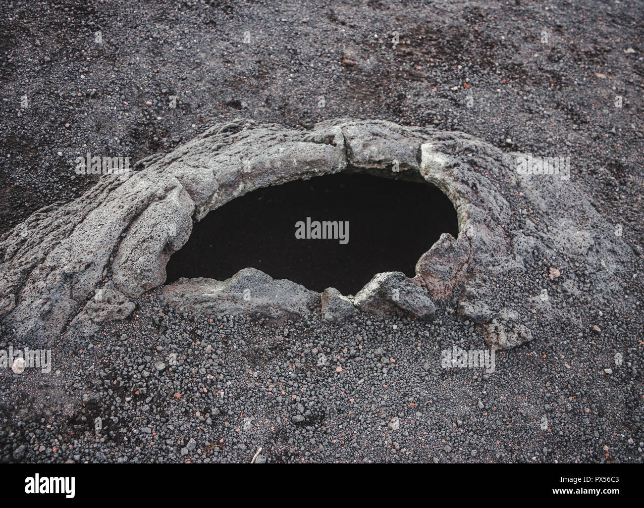 Hole in the ground on the side of Pacaya, one of Guatemala's most ...