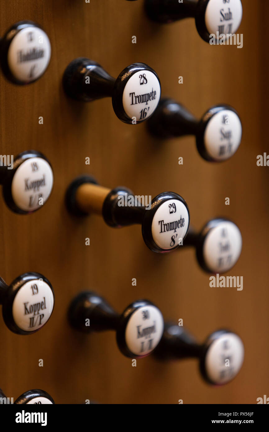 Multiple stops of an organ Stock Photo - Alamy