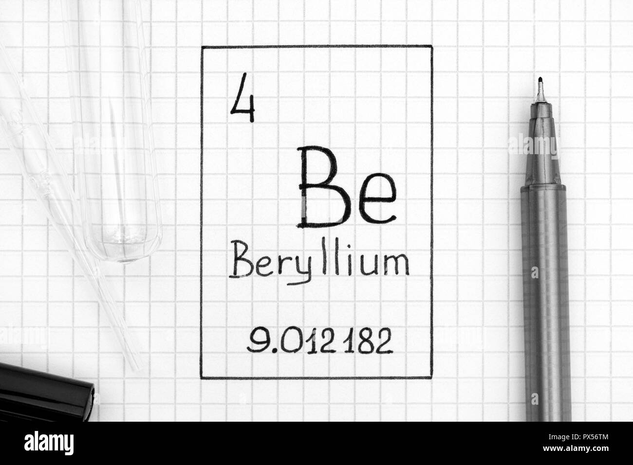 Periodic table of the chemical elements Black and White Stock Photos ...