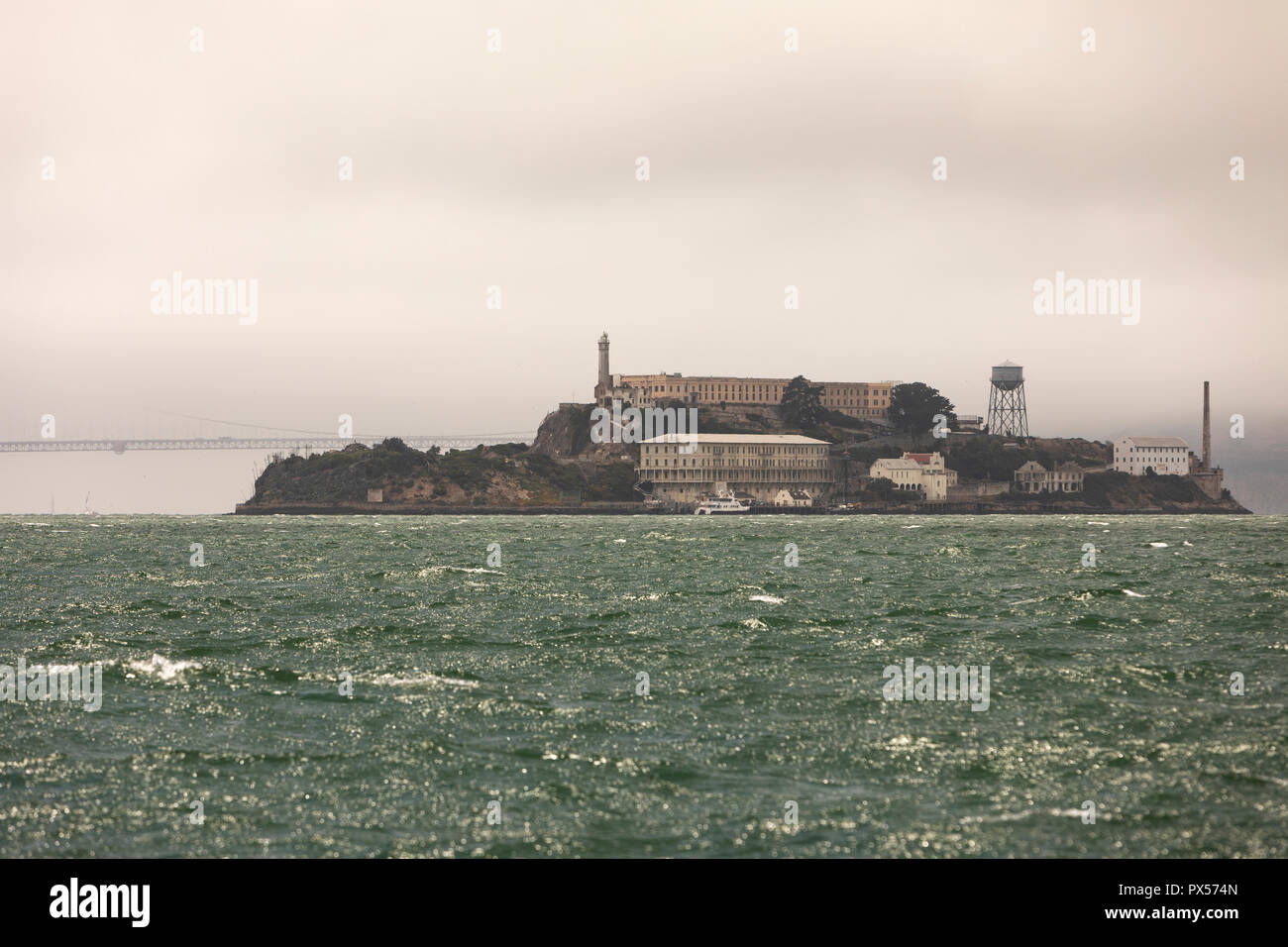 A view of Alcatraz off of a yacht in the bay Stock Photo - Alamy