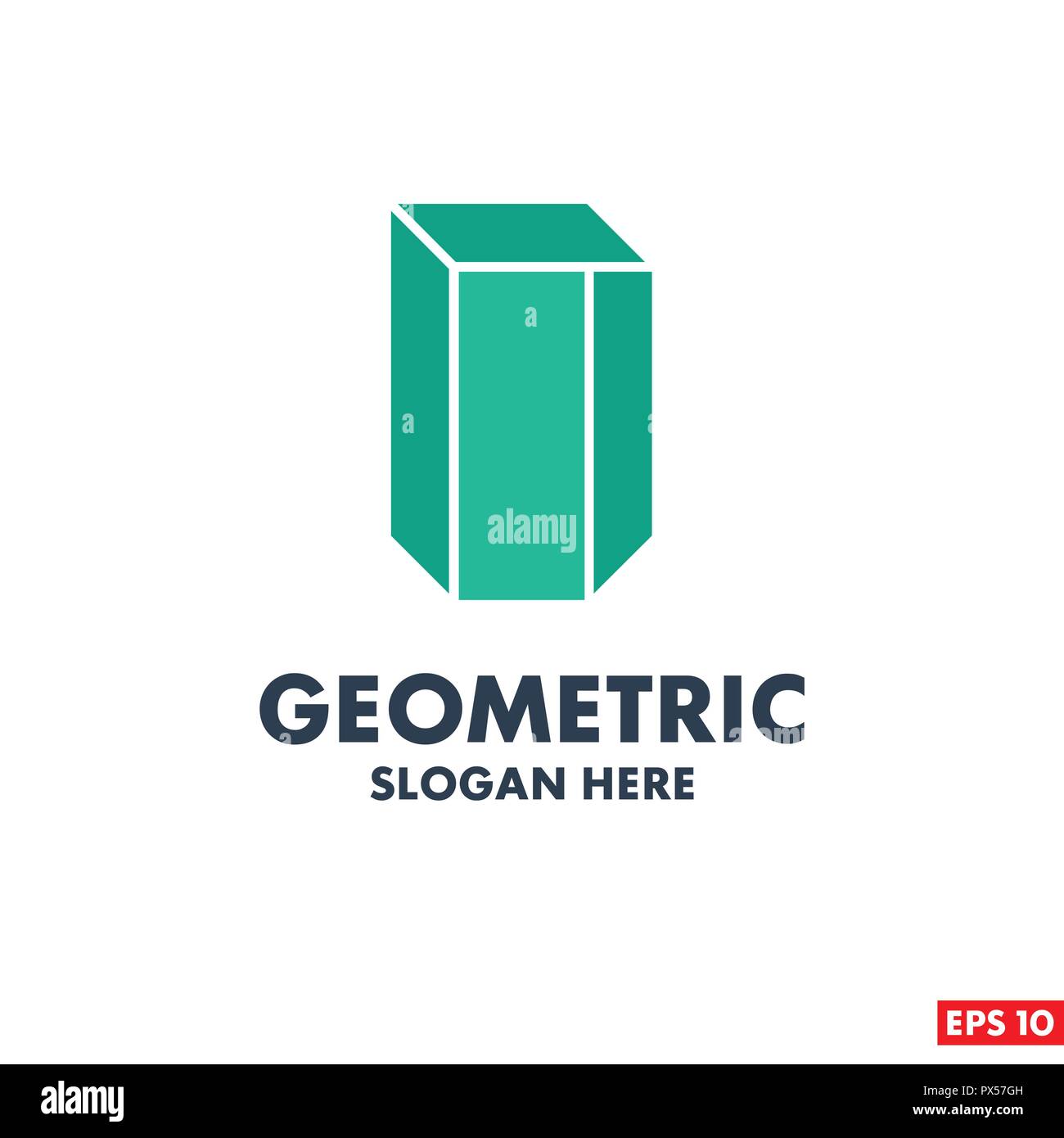 Geometric logo design with typography and light background vector Stock ...