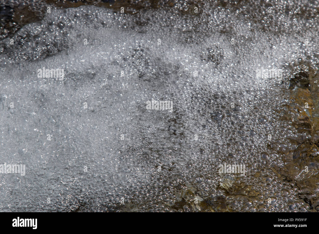 Dropping falling water being poured and making bubbles Stock Photo - Alamy