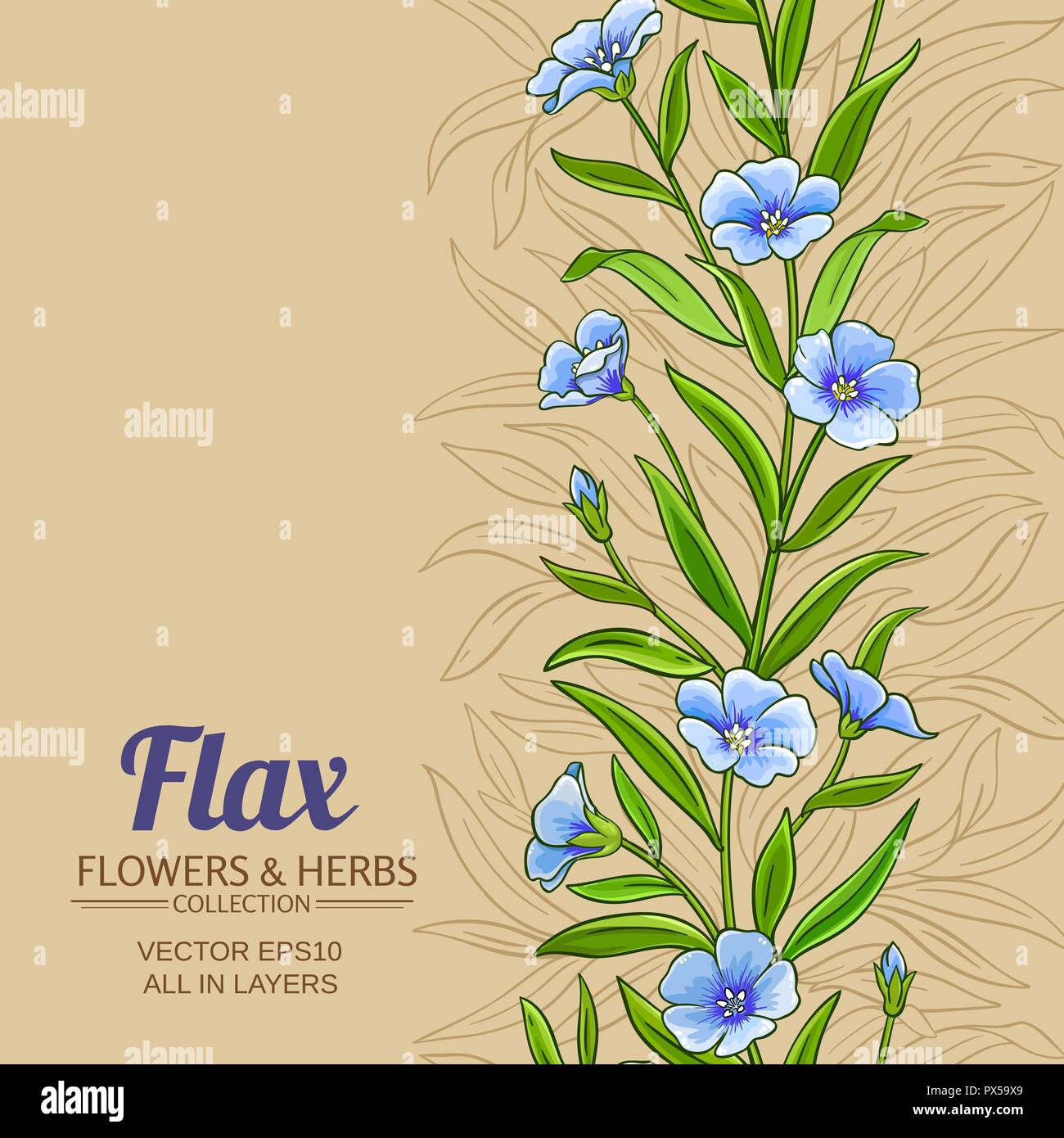 flax vector pattern on color background Stock Vector Image & Art - Alamy