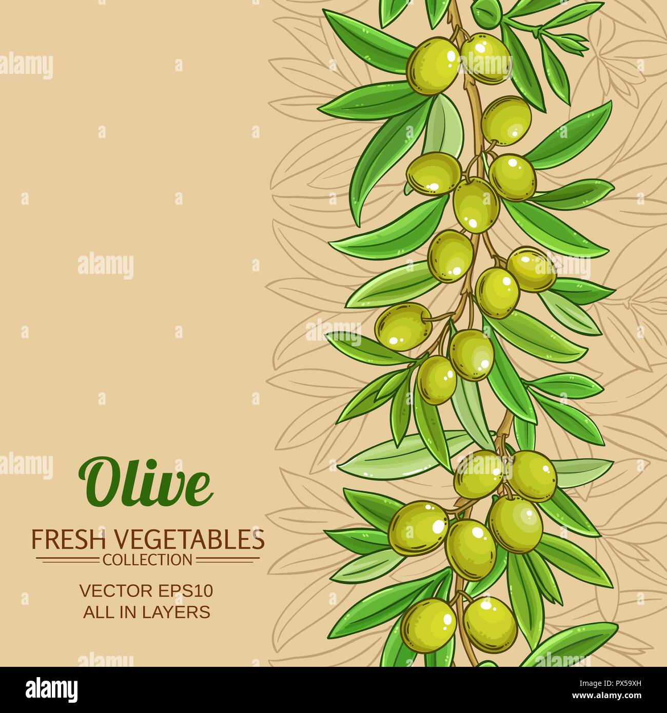 olive vector pattern on color background Stock Vector Image & Art - Alamy