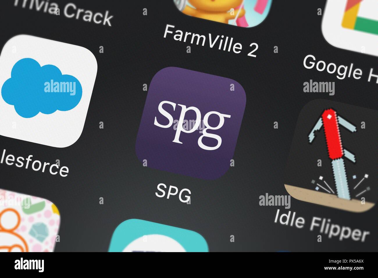 London, United Kingdom - October 19, 2018: Screenshot of the SPG ...