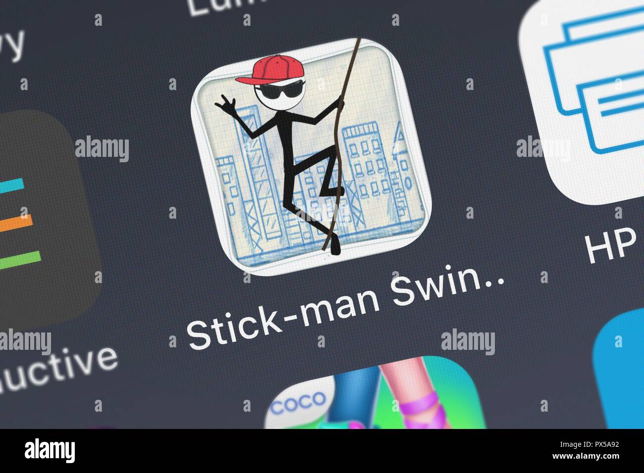 Stick man swing adventure hi-res stock photography and images - Alamy