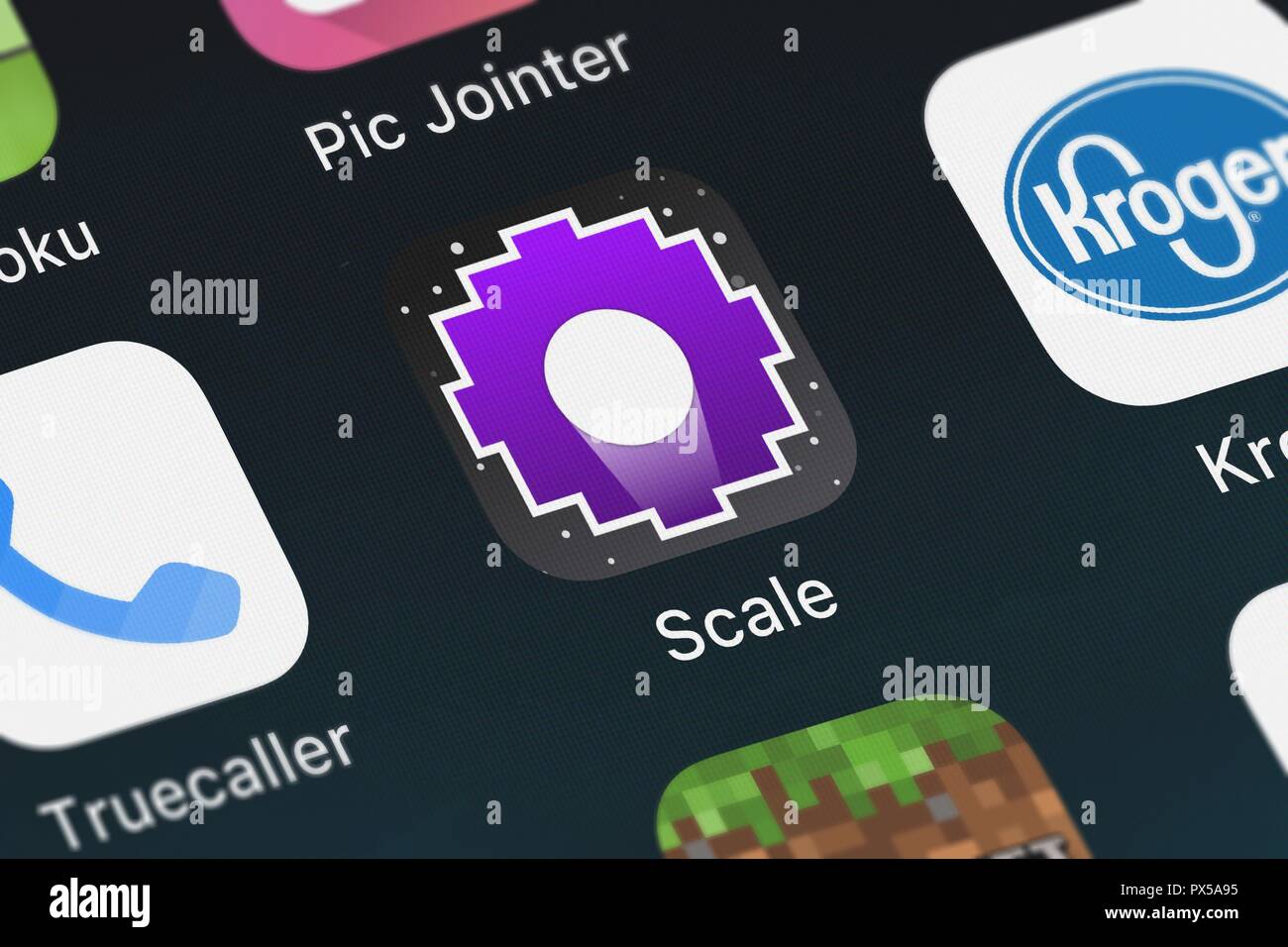London, United Kingdom - October 19, 2018: Icon of the mobile app Scale ...