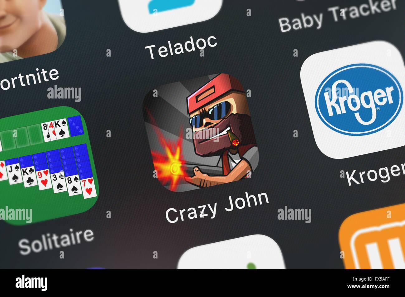 London, United Kingdom - October 19, 2018: Screenshot of the mobile app ...
