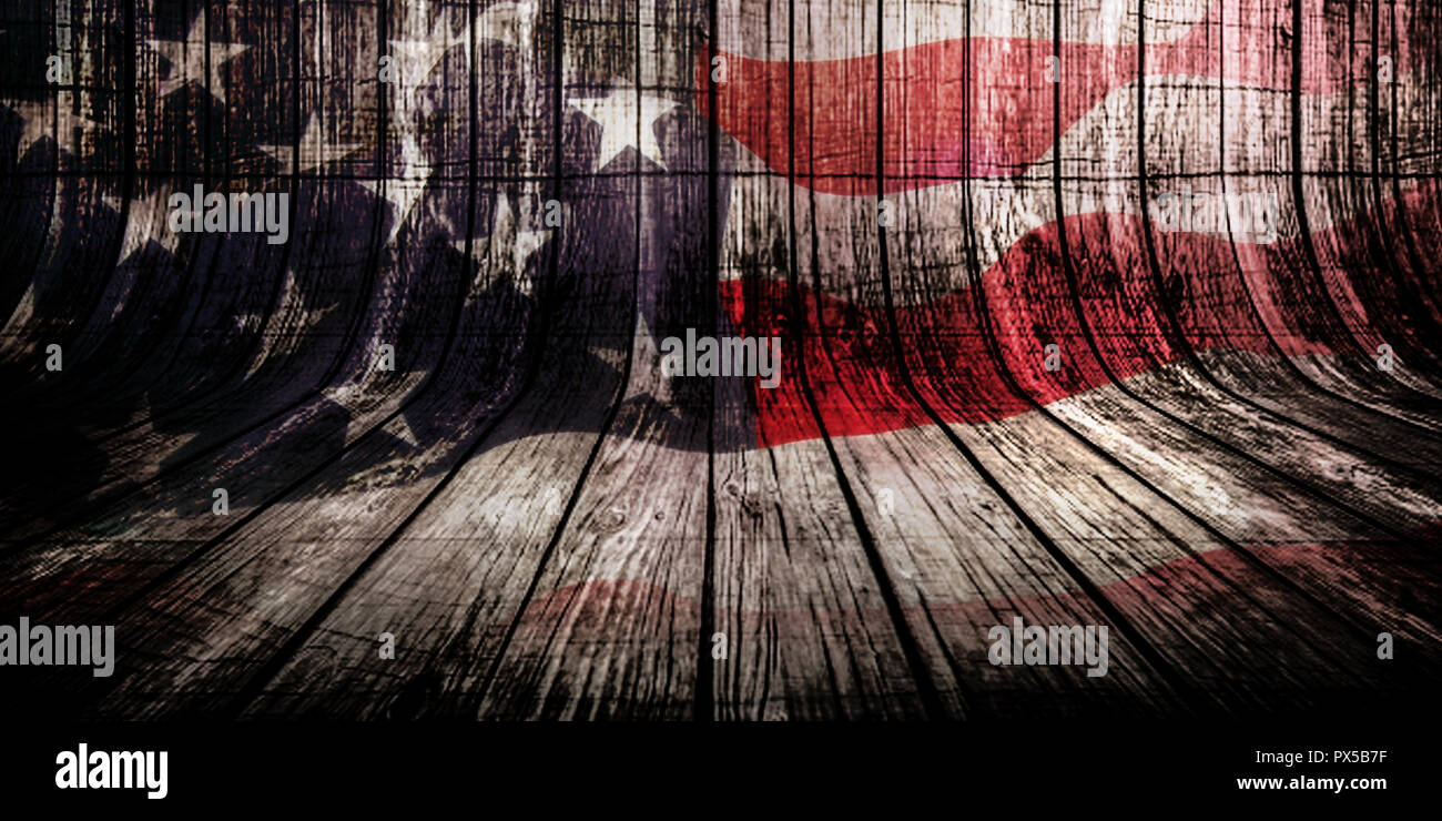 Woden background with overlayed american flag, veterans day concept, 11 ...