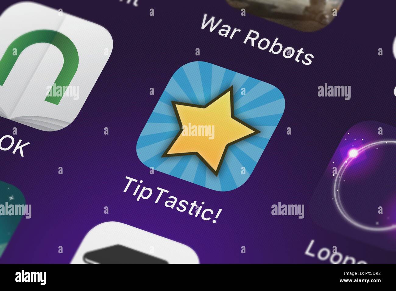 London, United Kingdom - October 19, 2018: Screenshot of the mobile app ...