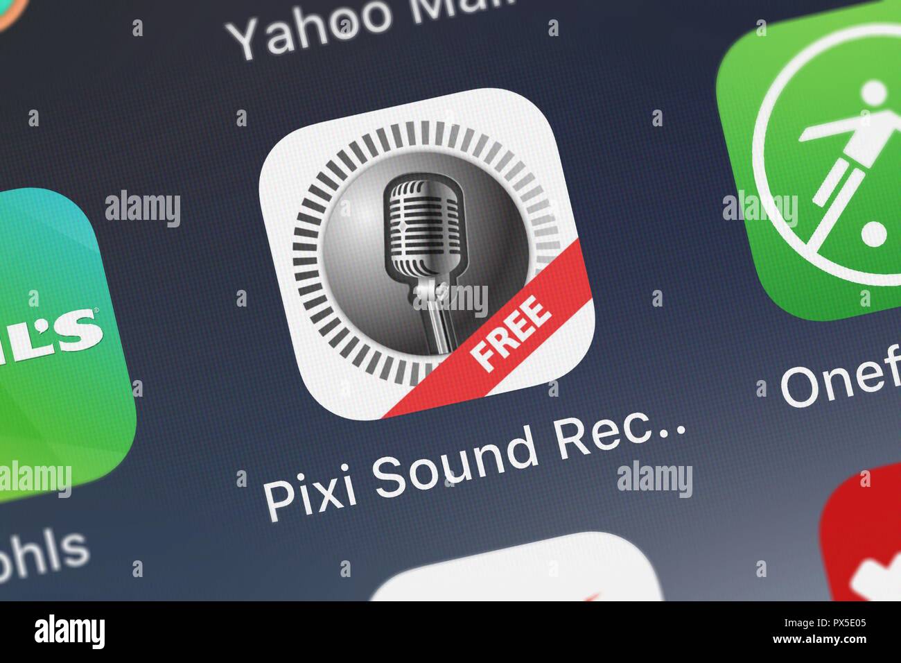 London, United Kingdom - October 19, 2018: Screenshot of the Pixi Sound Recorder FREE mobile app ...