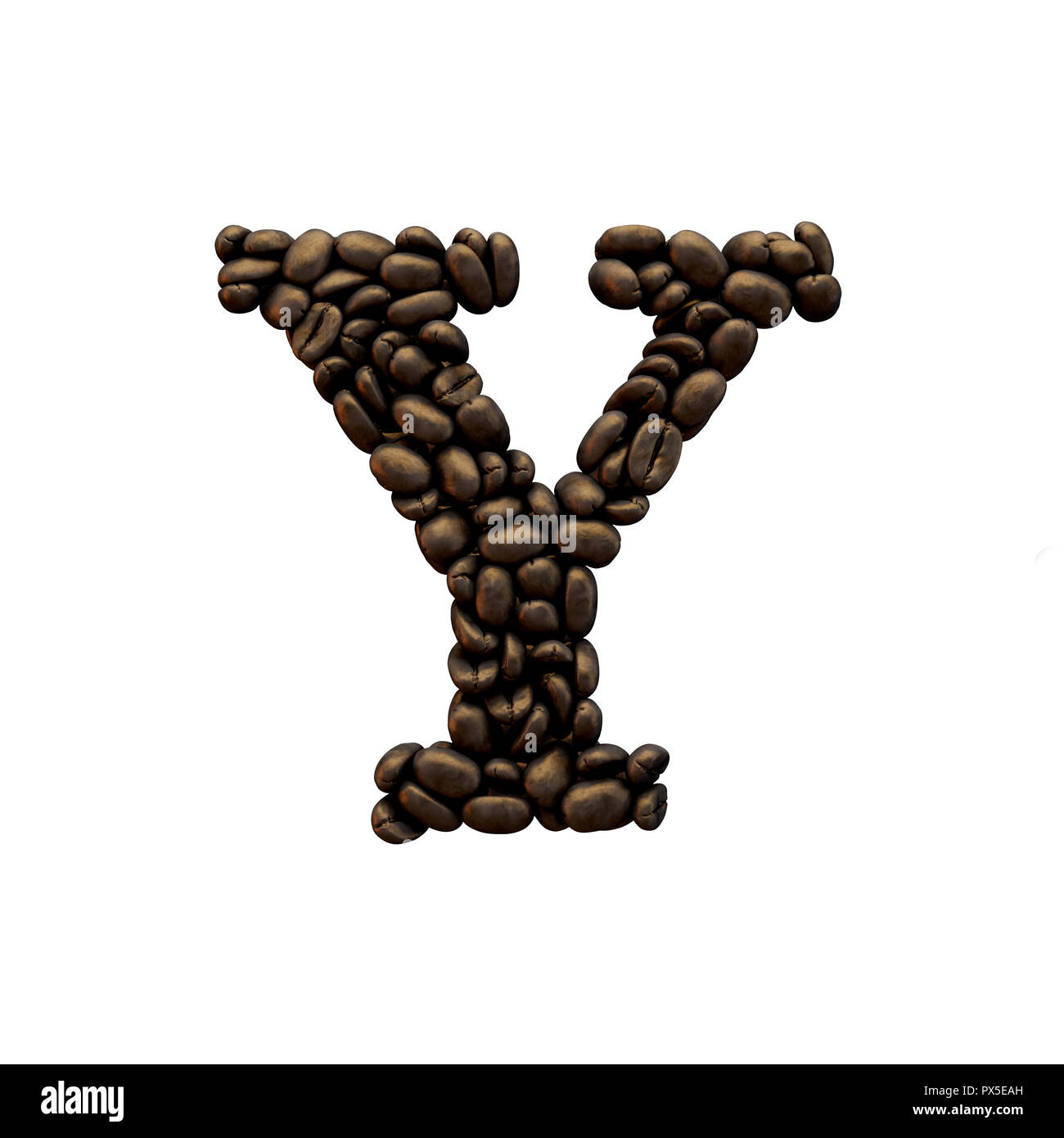 Letter Y coffee bean alphabet lettering. 3D Rendering Stock Photo - Alamy