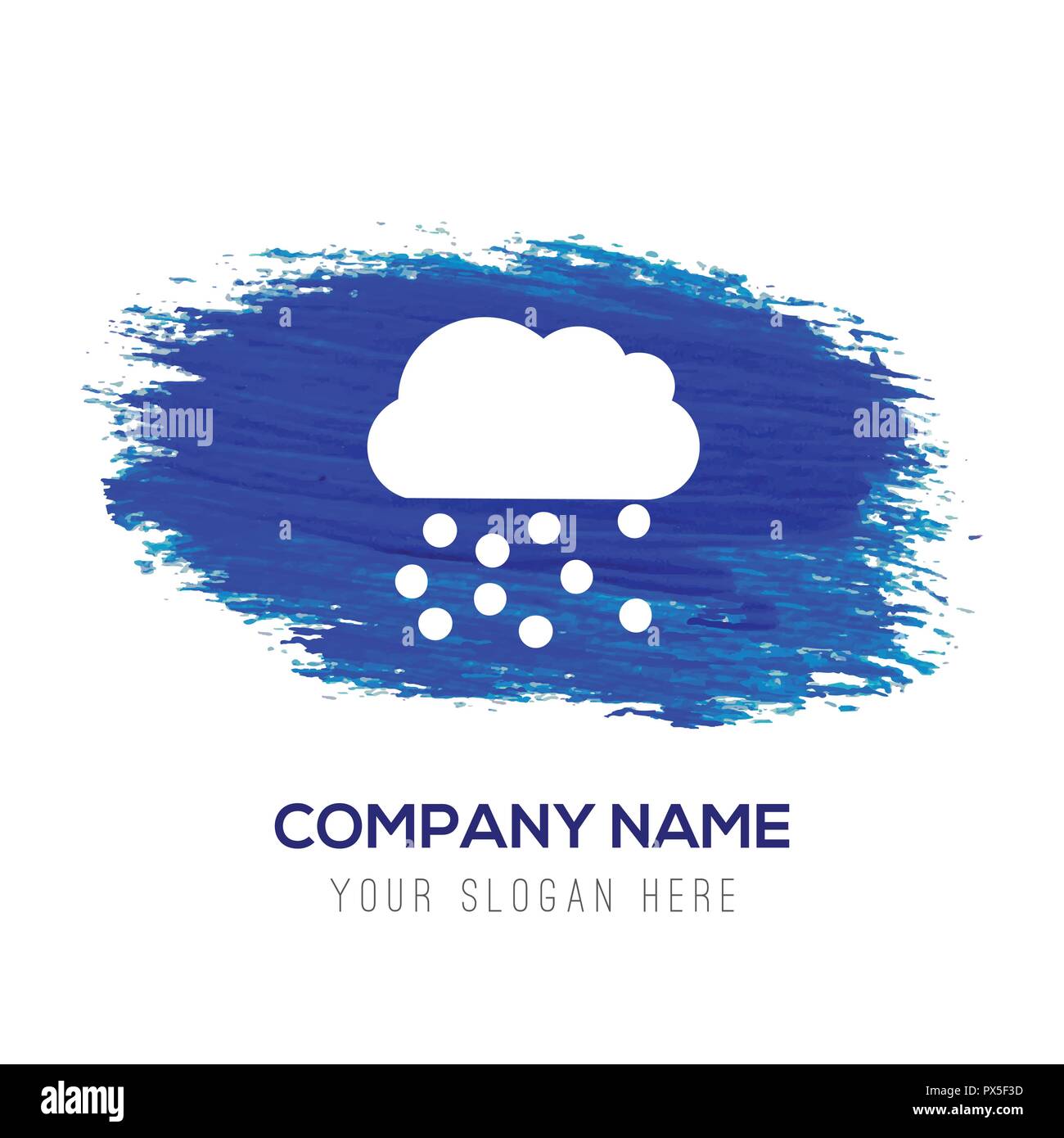 Cloud Raining Icon - Blue watercolor background Stock Vector Image ...