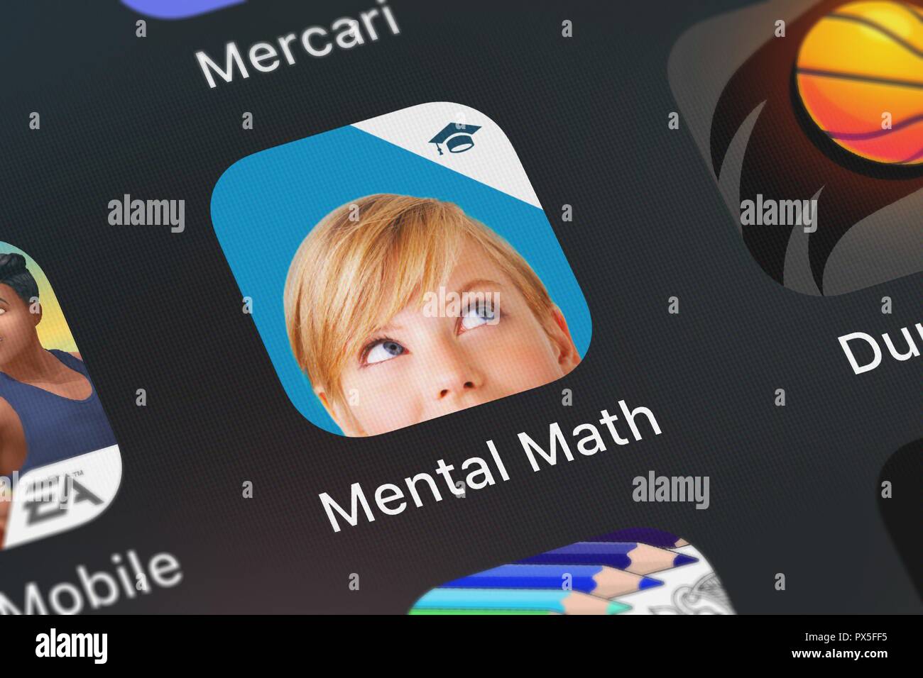 London, United Kingdom - October 19, 2018: Close-up of the Mental Math ...