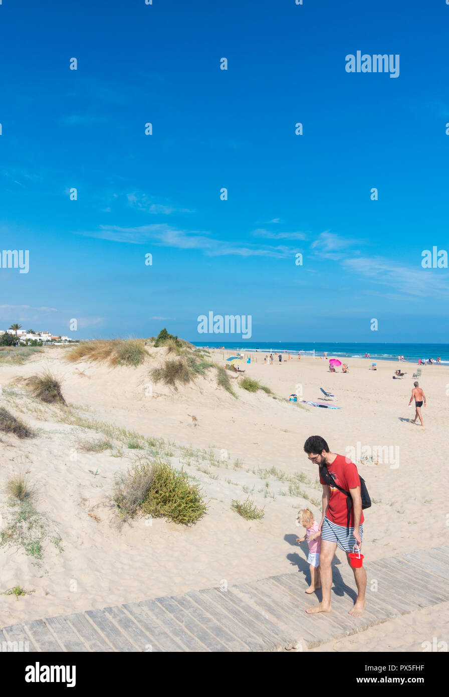 Beach near Oliva on the Costa del Azahar, near Denia, Valencia province ...