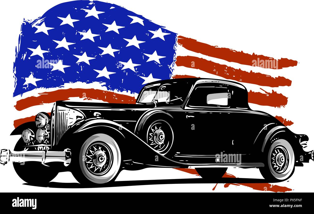 vector graphic design illustration of an American muscle car Stock ...
