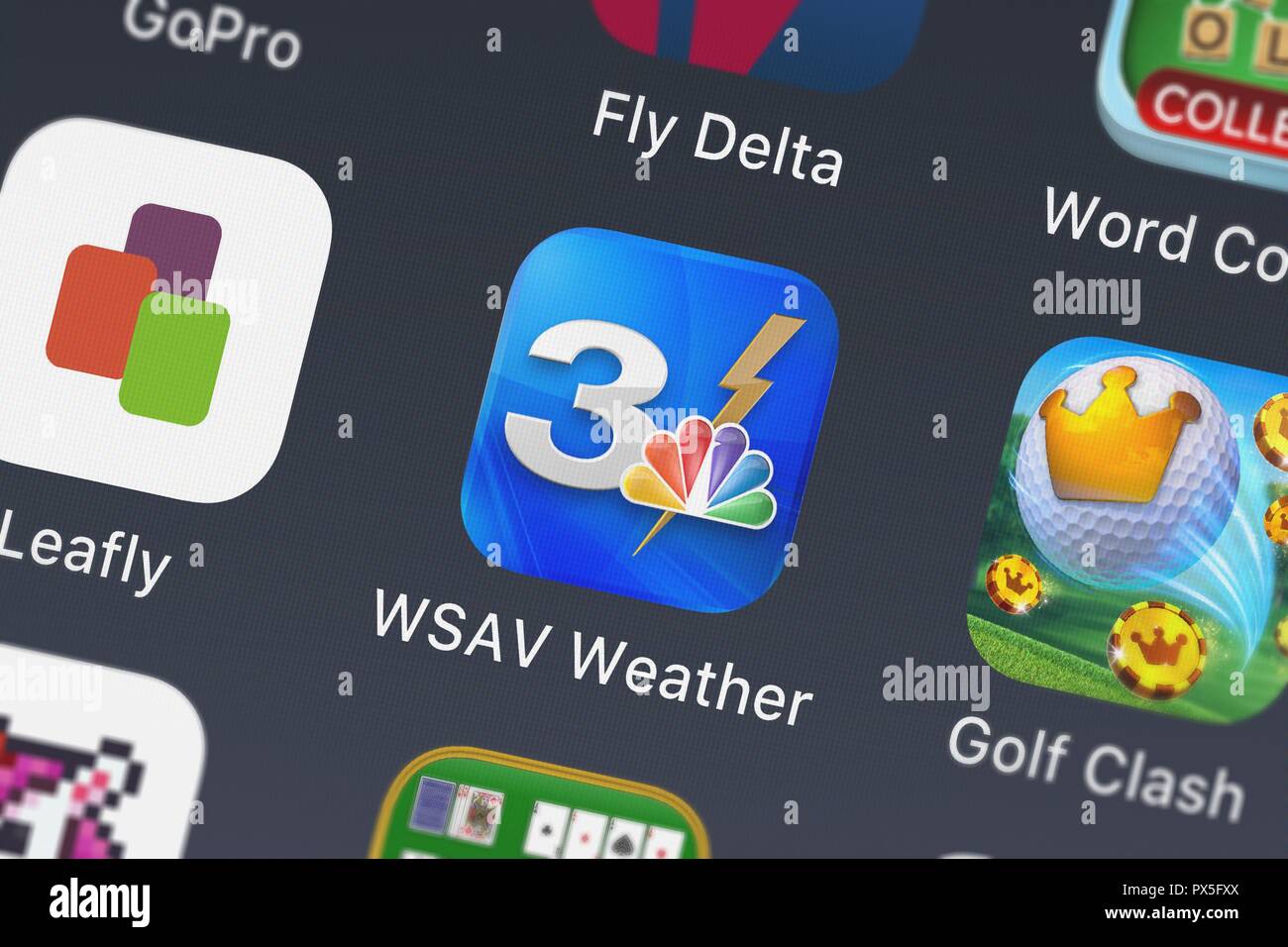 London, United Kingdom - October 19, 2018: Close-up shot of the WSAV ...