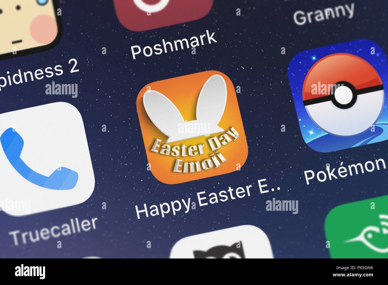 London, United Kingdom - October 19, 2018: Close-up shot of the Happy ...