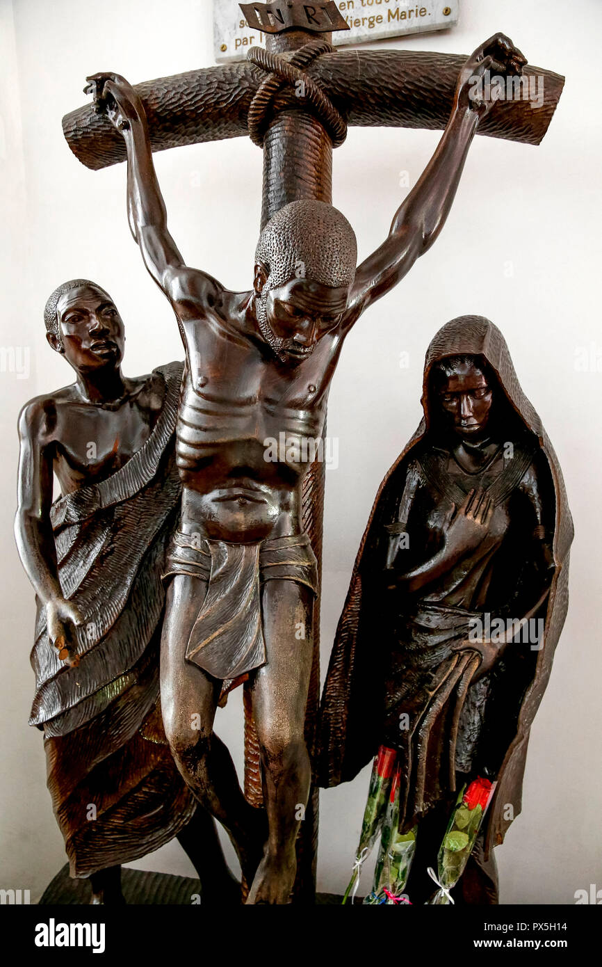 Crucifix at Our Lady of Africa catholic sanctuary, Abidjan, Ivory Coast ...