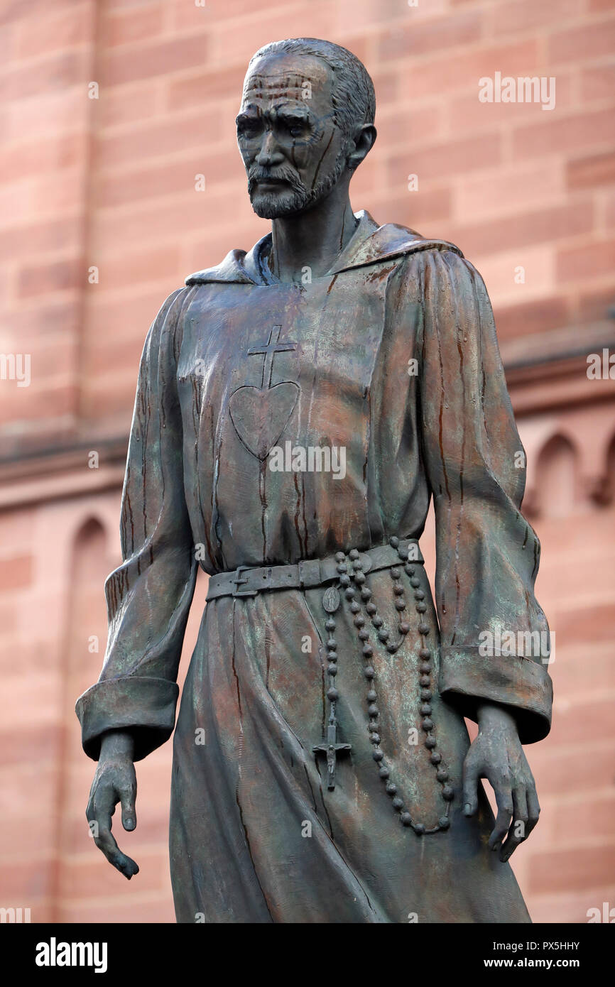 Saint-Pierre le Jeune Catholic Church. Charles de Foucauld statue ...