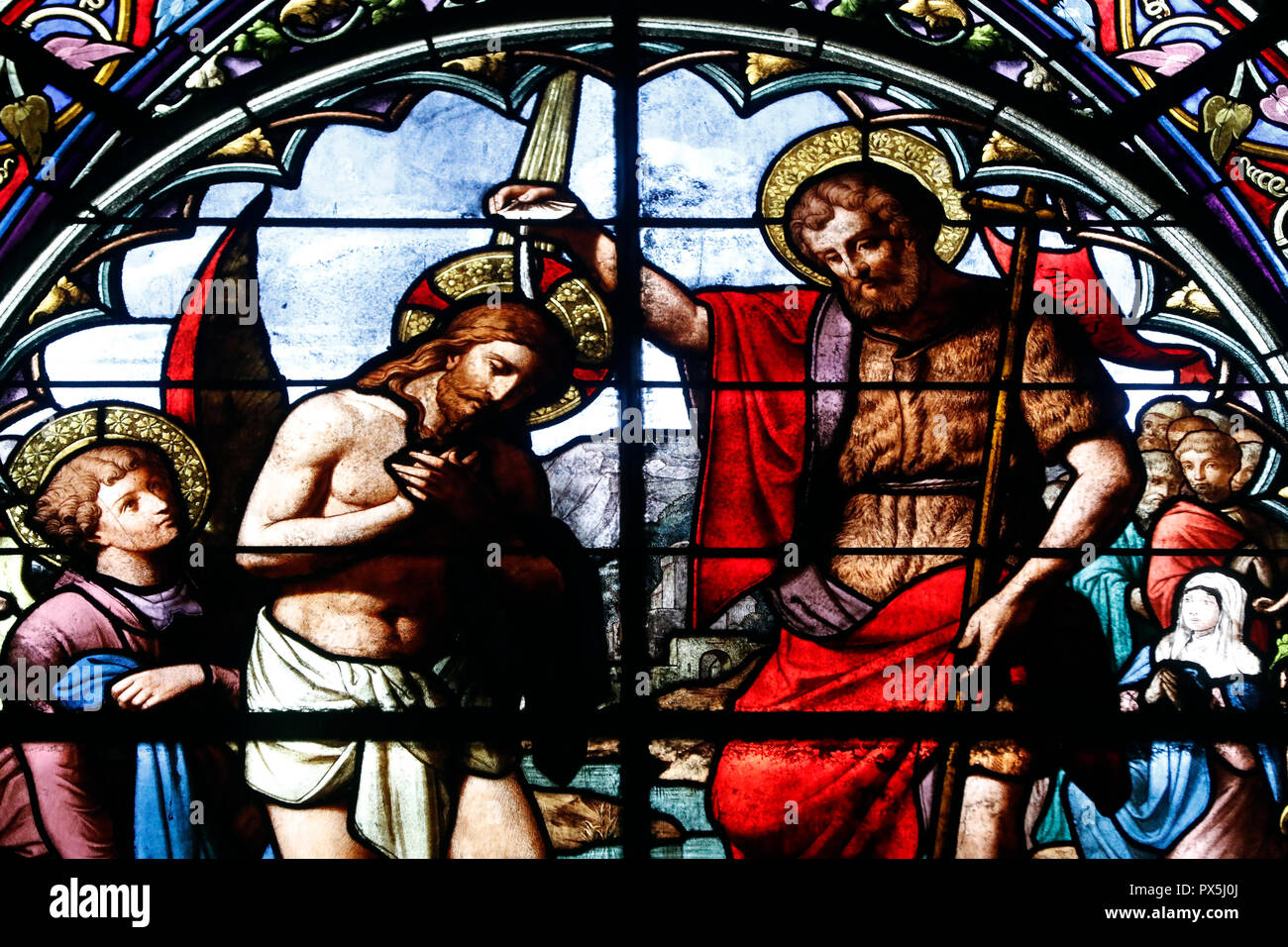 Jesus baptism stained glass hi-res stock photography and images - Alamy
