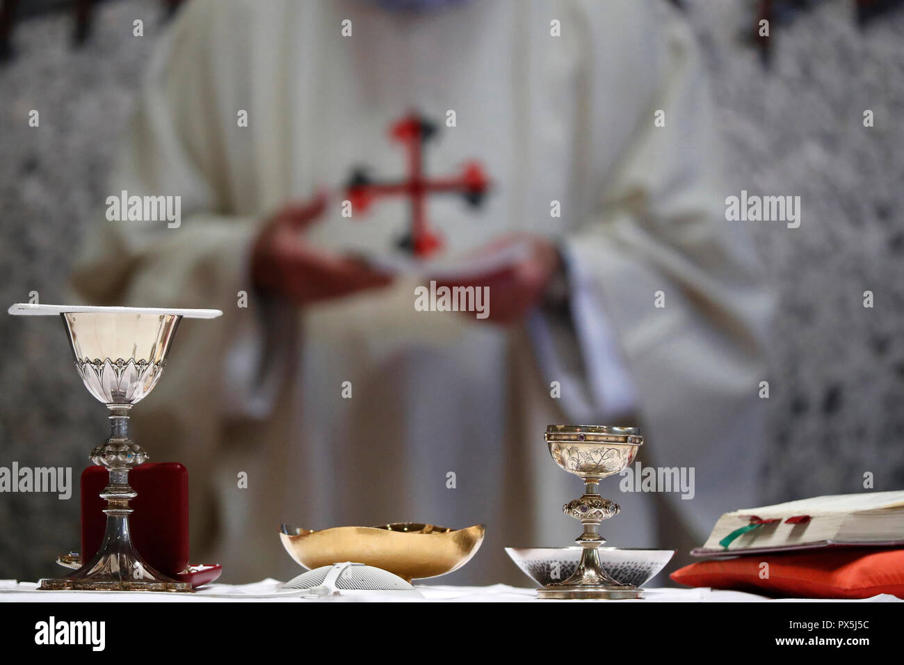 The Visitation Monastery. Catholic mass. Eucharist celebration. Marclaz ...