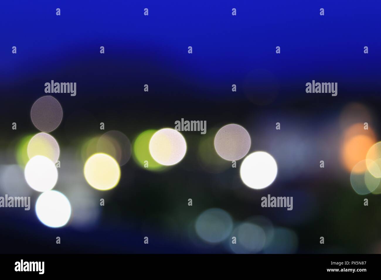Abstract bokeh multi-color city blurred elevated night view for ...